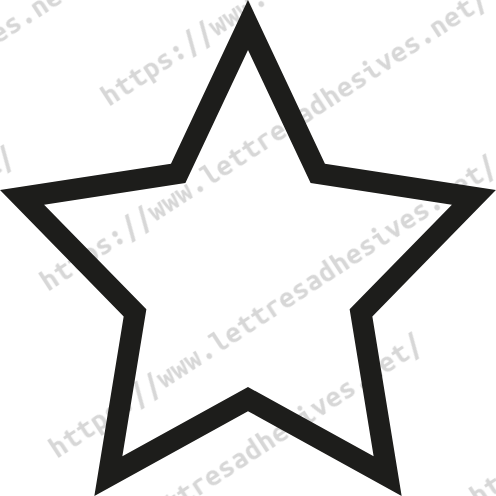 Sticker étoile vide ultra résistant à petits prix - Lettres Adhésives 26