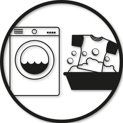 Autocollant linge de ménage - Model machine à laver - Flocage vitrine