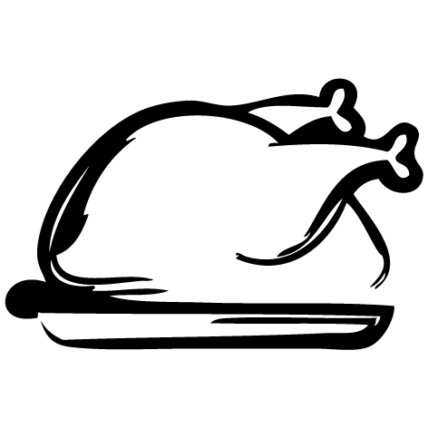 Sticker restaurant - Modèle poulet rôti vitrine - LettresAdhesives.net