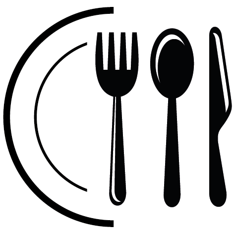 Pictogramme autocollant restauration pour vitrine