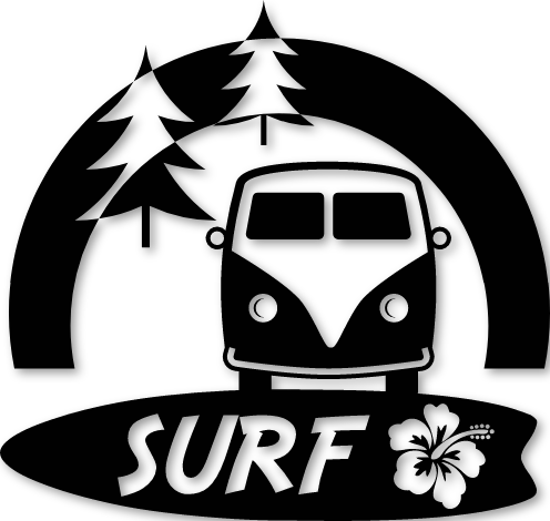 Sticker Van Surf Moliets - Autocollant Surf Trip en Van Aménagé